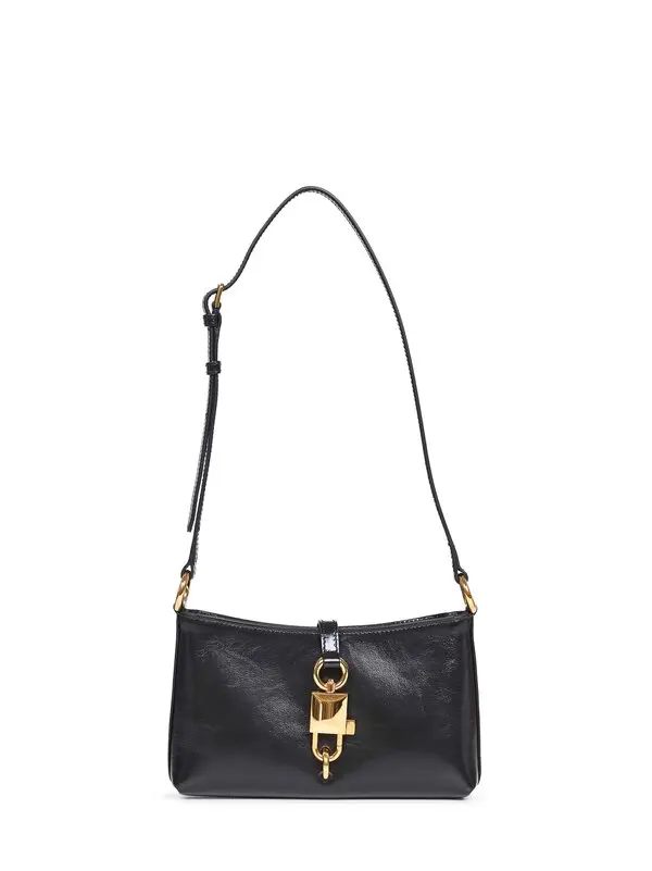 Dolce & Gabbana Black Calf Leather Lock Shoulder Bag - Multicolor