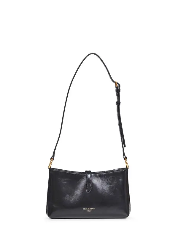 Dolce & Gabbana Black Calf Leather Lock Shoulder Bag - Multicolor