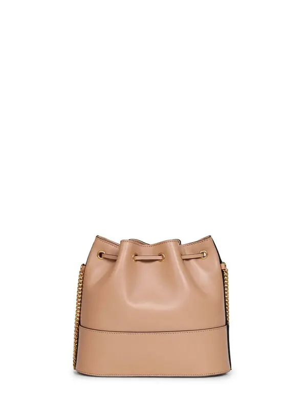 Valentino Garavani Rose Sand Vlogo Signature Mini Bucket Bag