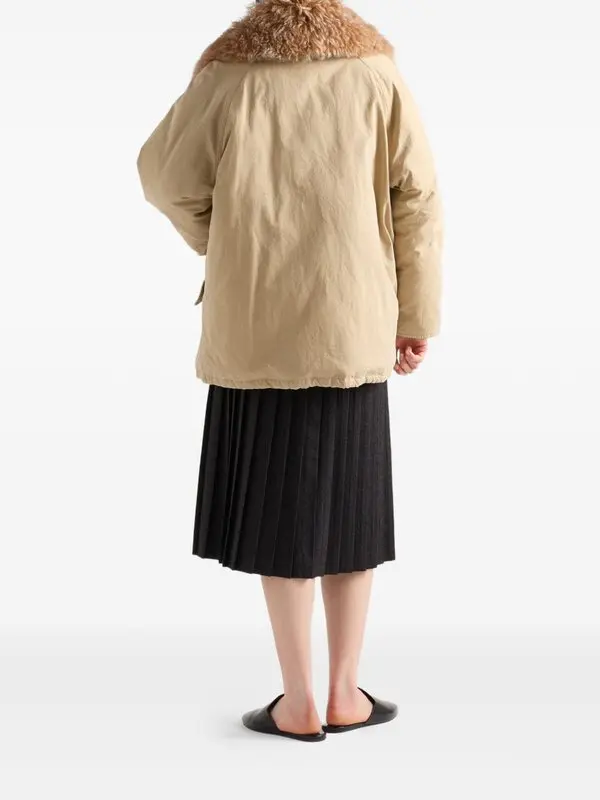 Prada Flannel Pleated Skirt With Safety Pin Embellishment - Multicolor