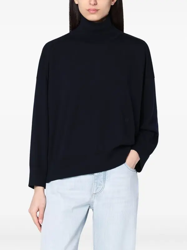Bottega Veneta Wool Turtleneck Sweater With B.v. Embroidery