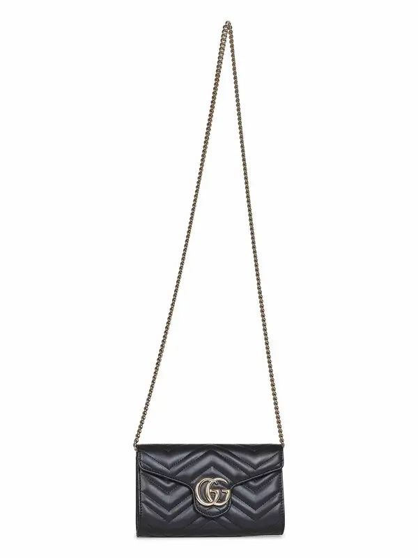 Gucci Black Gg Marmont Wallet On Chain - Multicolor