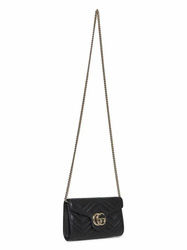 Gucci Black Gg Marmont Wallet On Chain