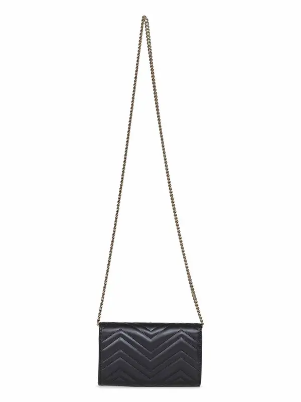 Gucci Black Gg Marmont Wallet On Chain