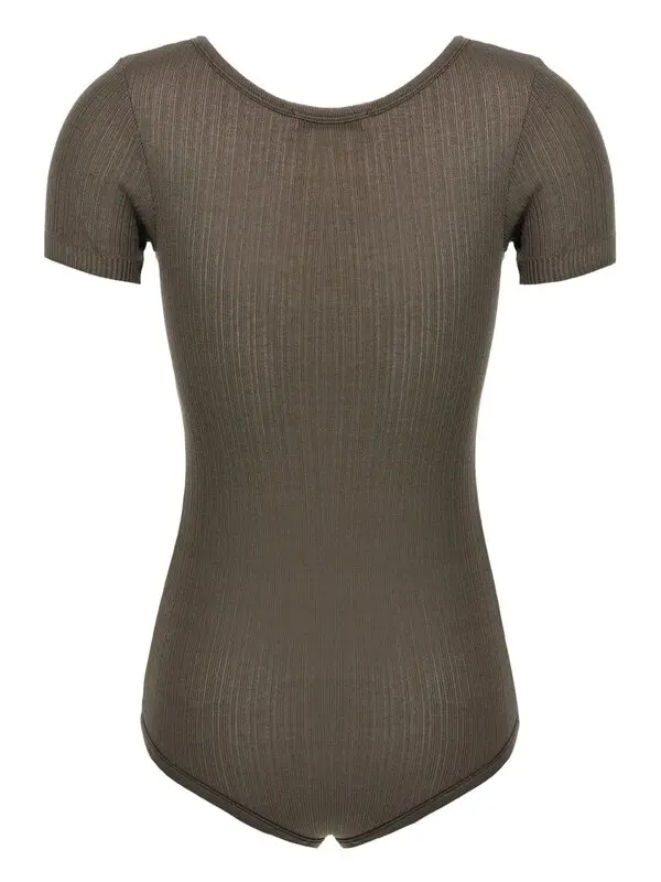 LEMAIRE V-neck Ribbed Bodysuit With Button Fastening