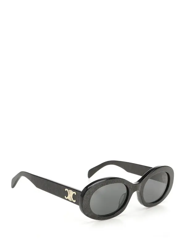 Celine Triomphe Oval Sunglasses - Black