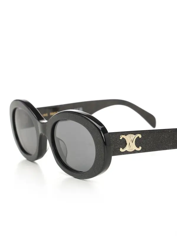 Celine Triomphe Oval Sunglasses - Black