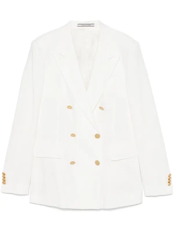 Tagliatore White Double-breasted Jacket - Multicolor