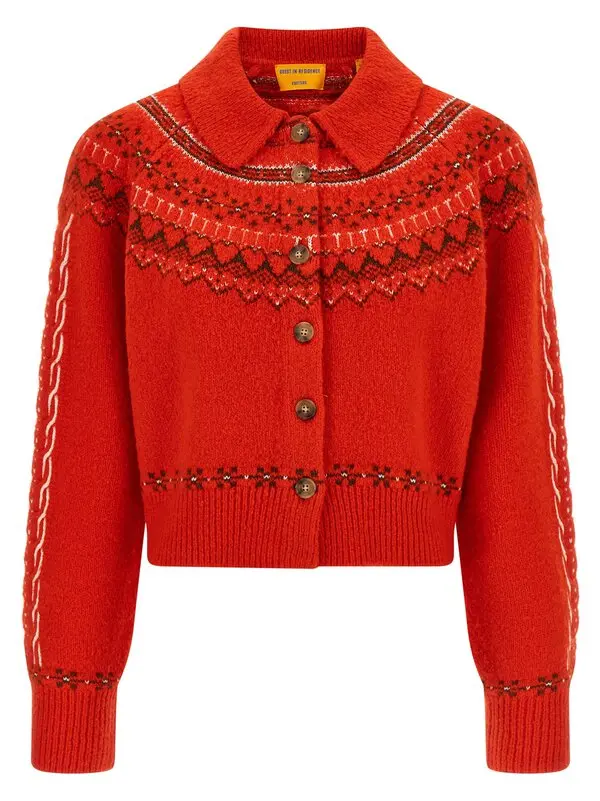 Guest In Residence Cloud Chalet' Fair Isle Collar Cardigan - Multicolor