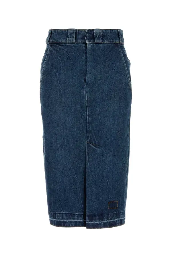 MAISON MARGIELA Cotton Denim Skirt - Blue