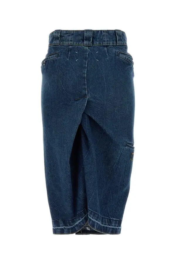 MAISON MARGIELA Cotton Denim Skirt - Blue
