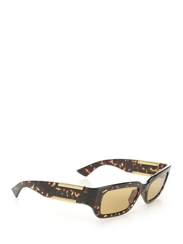 Bottega Veneta Rectangular Sunglasses With Gold-finish Ribbon Details