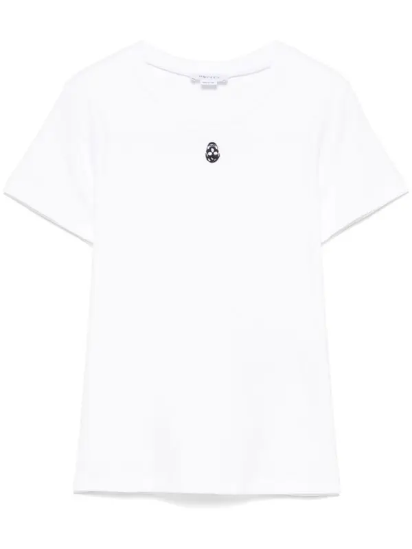 Alexander McQueen Skull Embroidered Cotton T-shirt - Multicolor