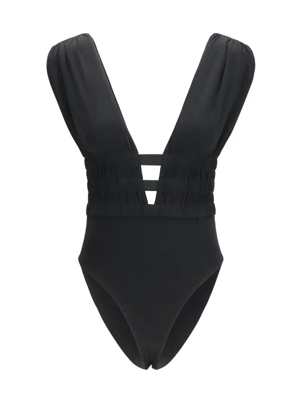 Alaïa Fluid Jersey V-neck Bodysuit With Strappy Back