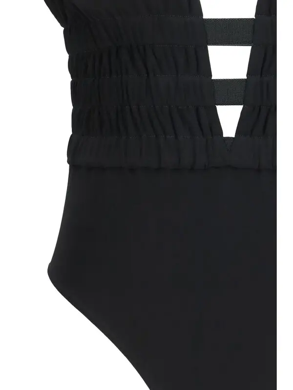 Alaïa Fluid Jersey V-neck Bodysuit With Strappy Back