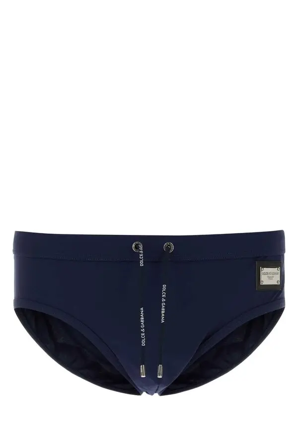 Dolce & Gabbana Navy Stretch Nylon Swimming Brief - Blue