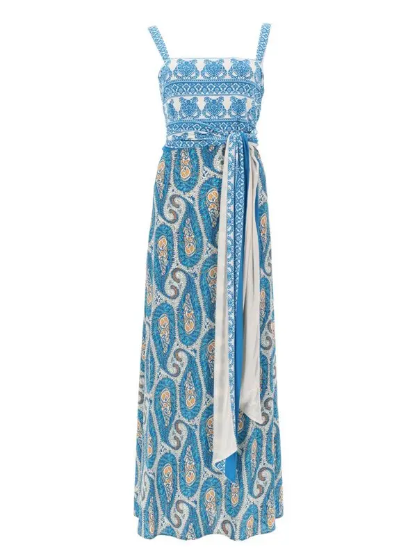 Etro Paisley Print Maxi Dress With Belt