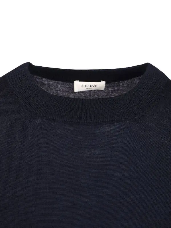Celine Triomphe Crewneck Sweater In Fine Wool