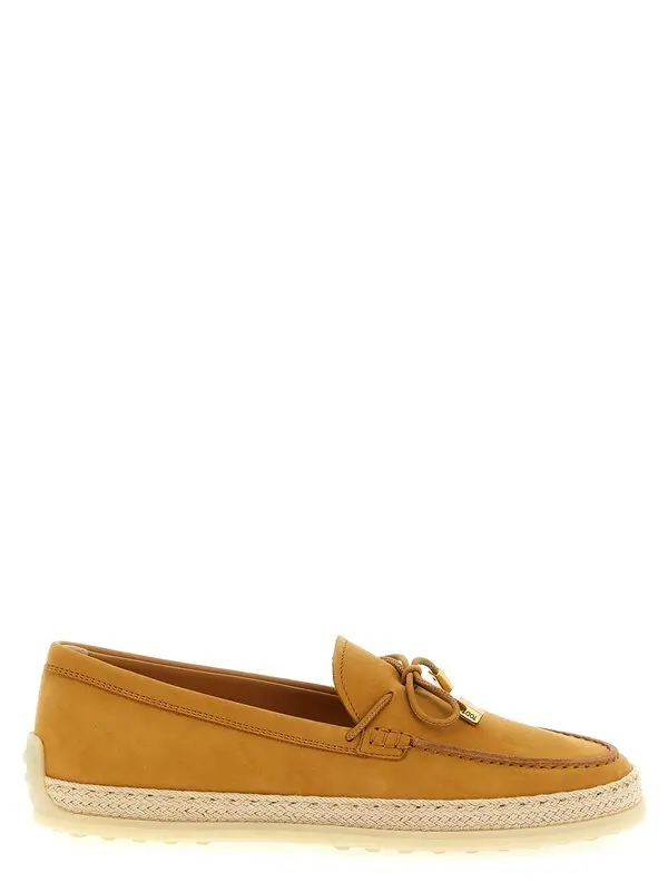 TOD'S Gomma Rafia Loafers - Cream