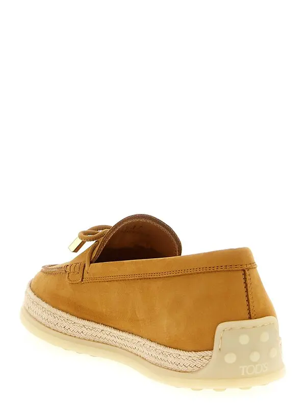 TOD'S Gomma Rafia Loafers - Cream