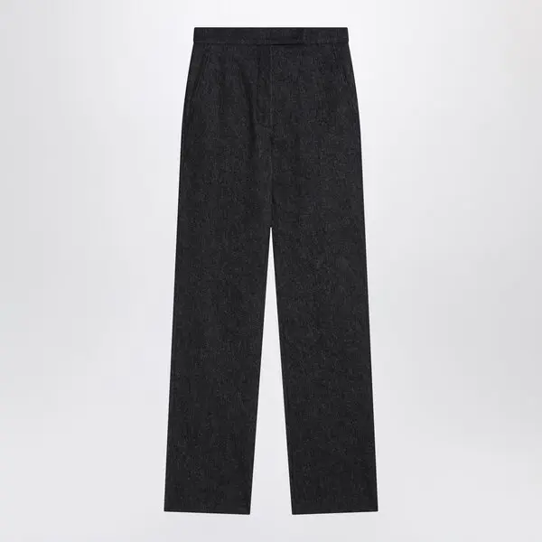 Max Mara Cotton Denim Effect Trousers - Blue