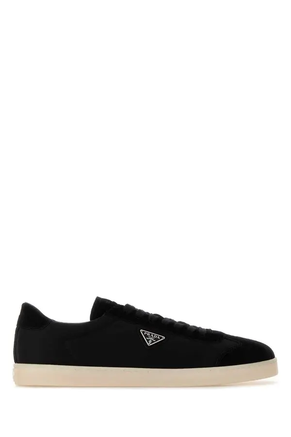 Prada Re-nylon And Suede Sneakers - Black