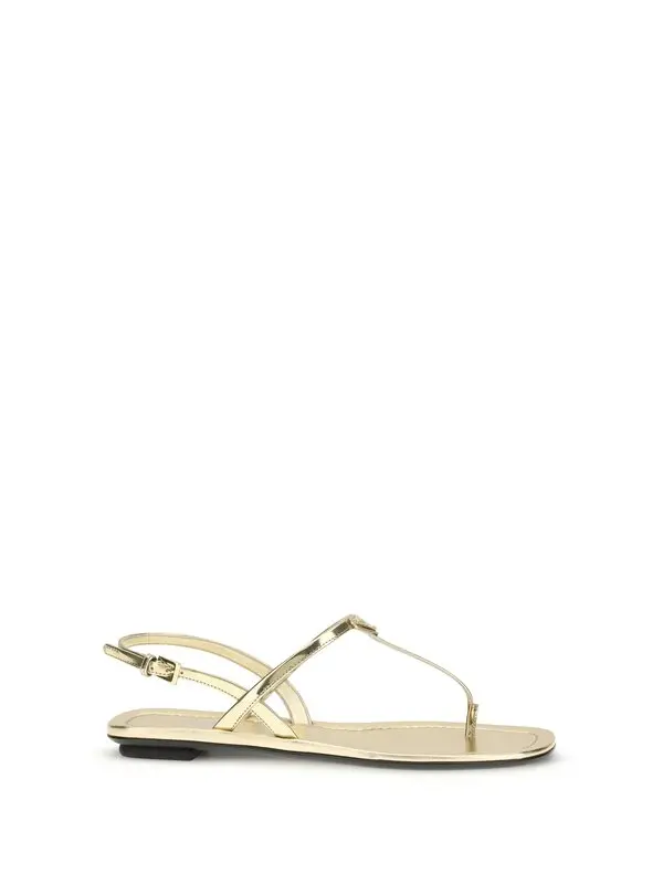 Prada Patent Leather Flip-flop Sandals With Metal Triangle Logo - Silver