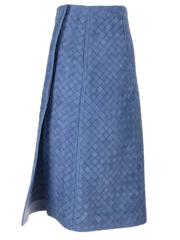 Bottega Veneta Intreccio Nappa Leather Pencil Skirt
