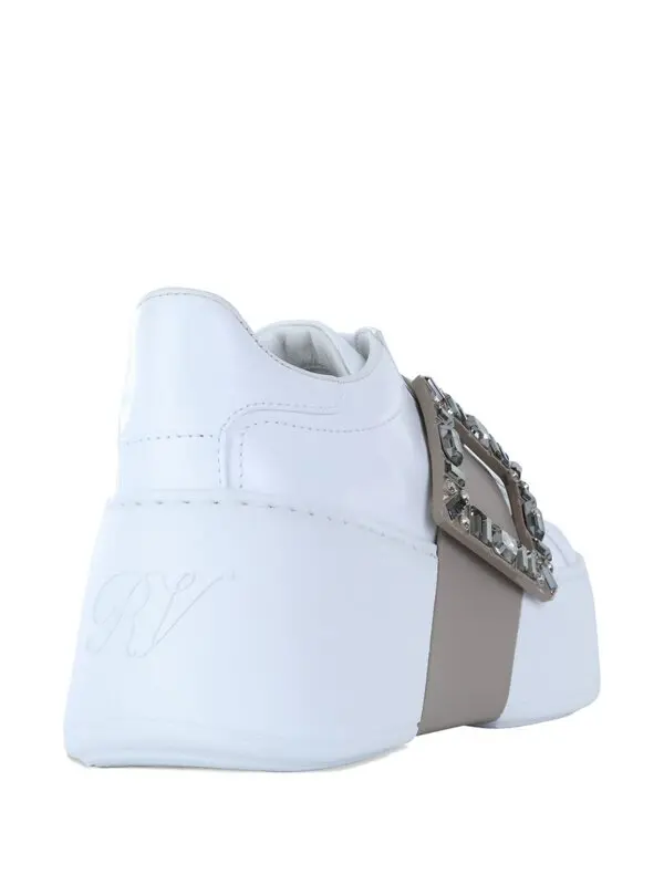 ROGER VIVIER Viv Skate High Strass Leather Sneakers - Multicolor