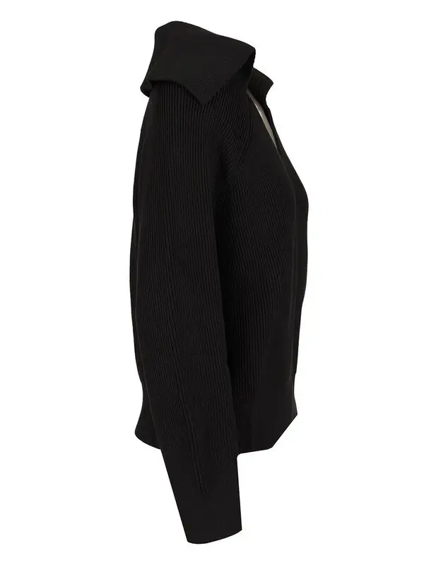 Bottega Veneta English Ribbed Cotton Polo Sweater