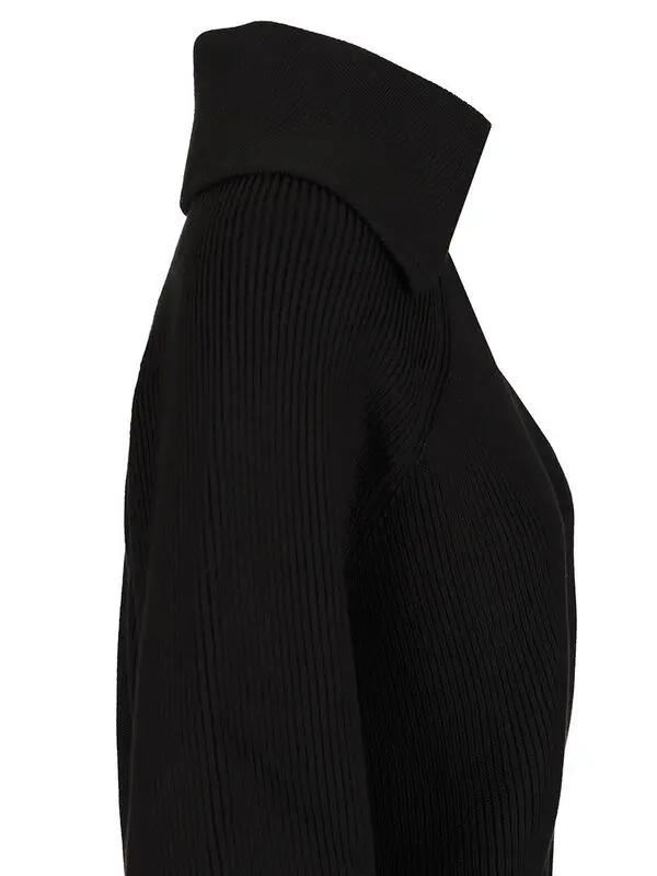 Bottega Veneta English Ribbed Cotton Polo Sweater