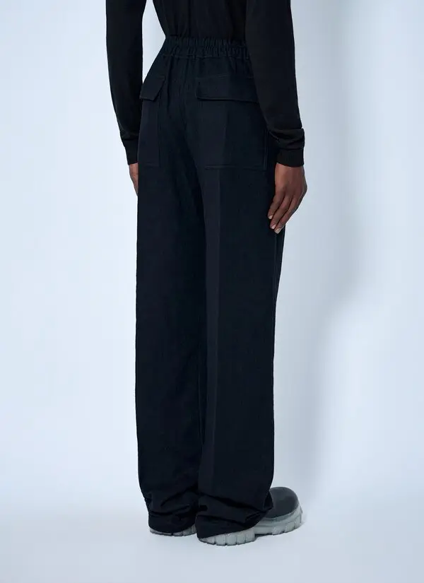 Rick Owens Dietrich Drawstring Cotton Pants - Black