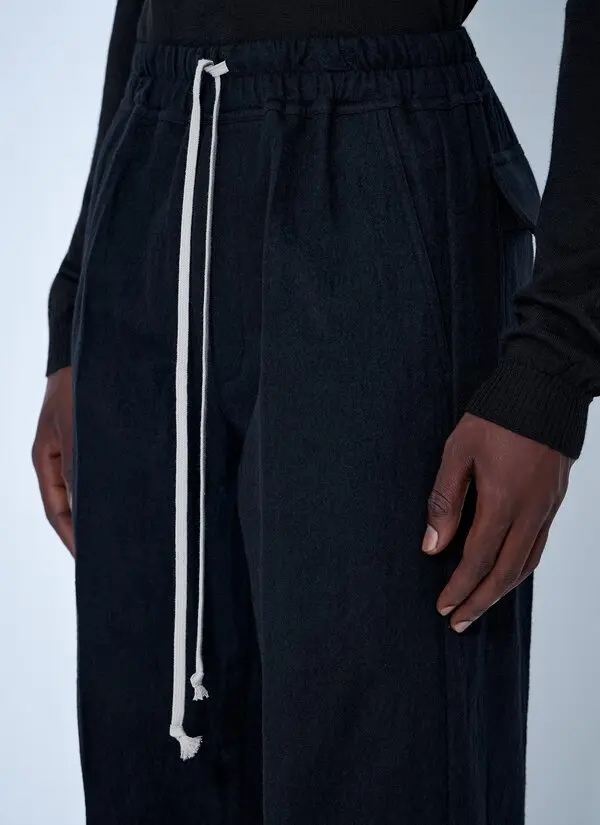 Rick Owens Dietrich Drawstring Cotton Pants - Black