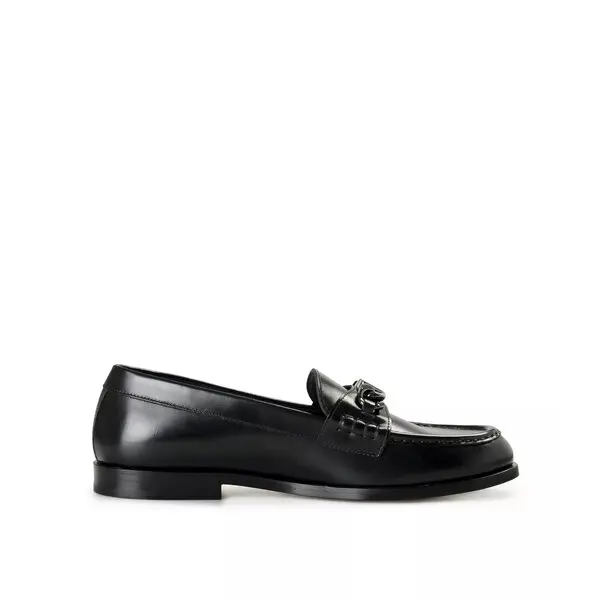 Valentino Garavani Leather Loafers With Signature V Logo Plaque