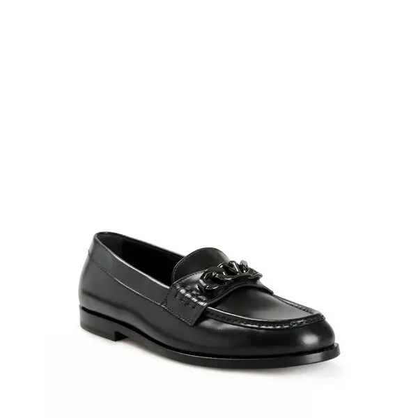 Valentino Garavani Leather Loafers With Signature V Logo Plaque