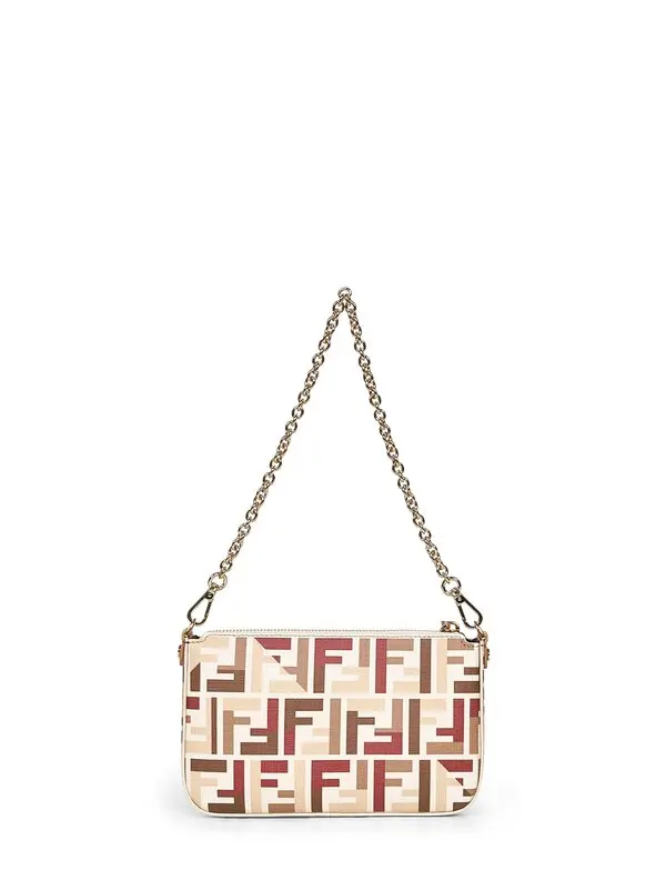 Fendi Baguette Pouch Bag In Ff Jacquard Fabric - Multicolor