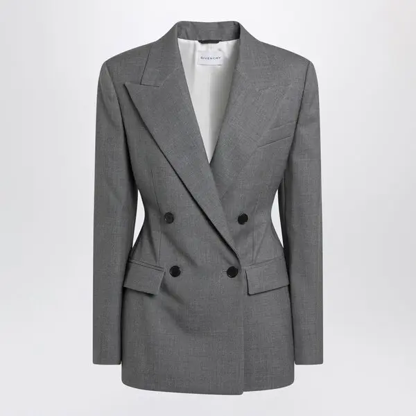 Givenchy Grey Double-breasted Wool Jacket
