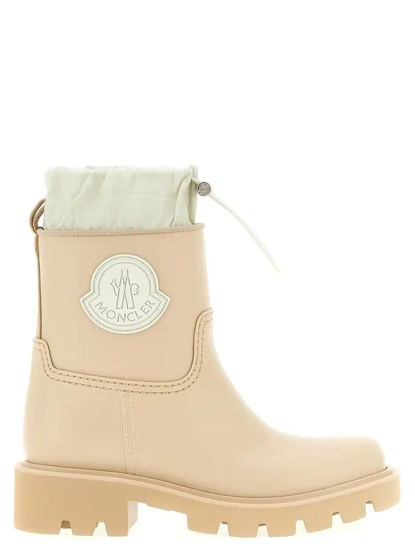 Moncler Kickstream Rubber Boots - Cream