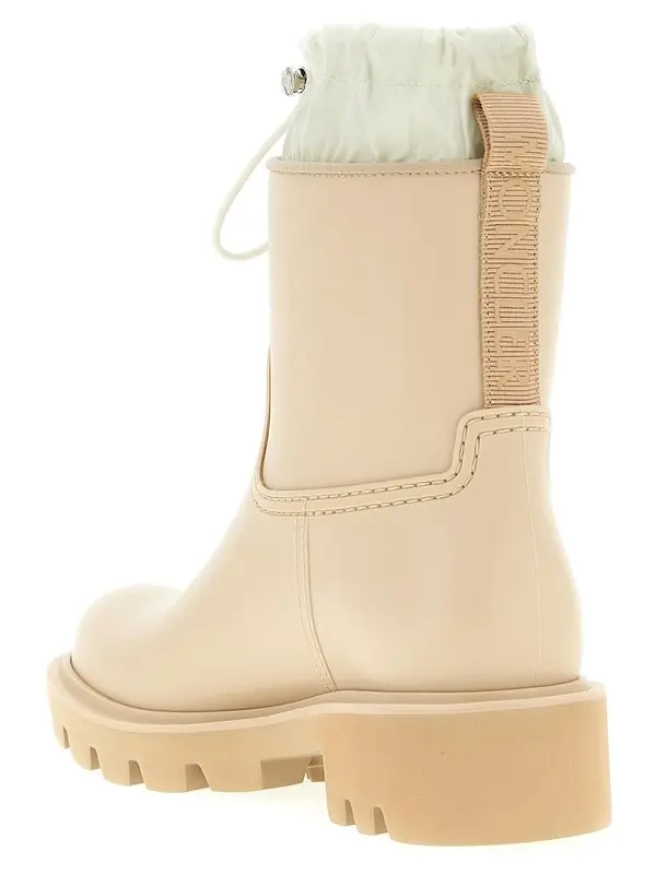Moncler Kickstream Rubber Boots - Cream