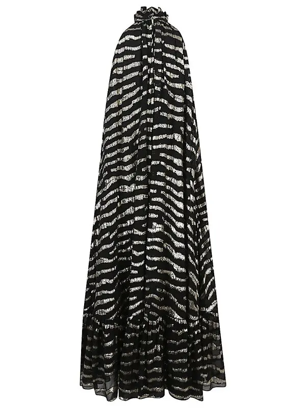 Celine Printed Silk Long Dress