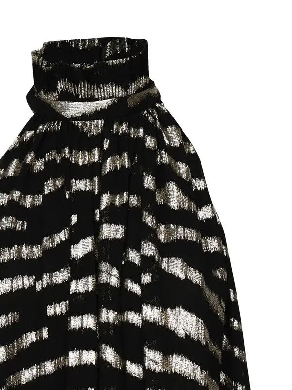 Celine Printed Silk Long Dress