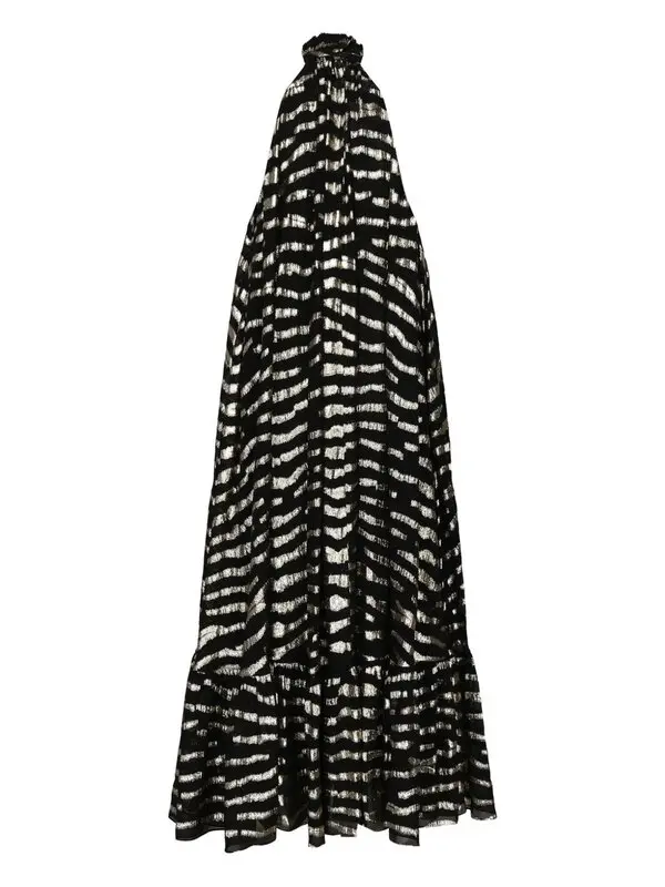 Celine Printed Silk Long Dress