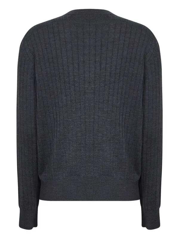 Bottega Veneta Ribbed Wool Cardigan With Knot Buttons