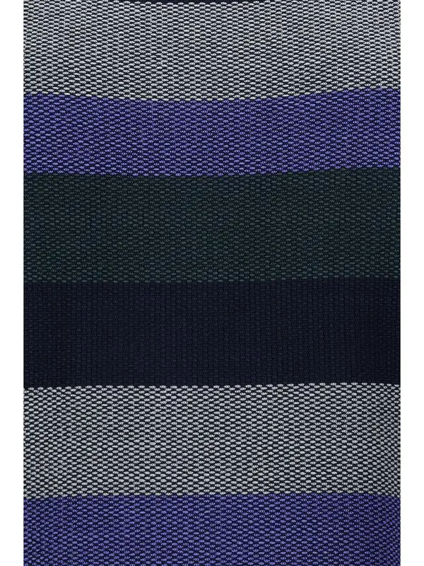 Giorgio Armani Viscose Fringe Sweater With Horizontal Stripes