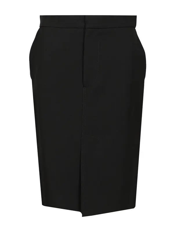 Bottega Veneta Wool Midi Skirt - Black
