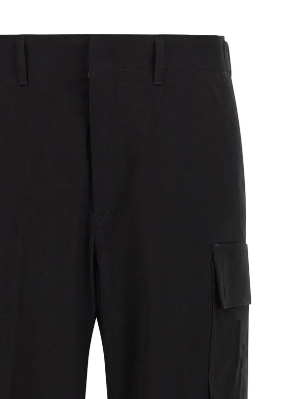 Fendi Gabardine Cargo Trousers - Black