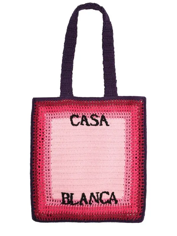 Casablanca Woven Tote Bag - Pink