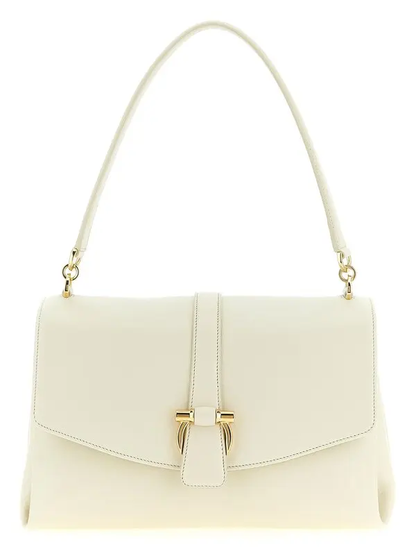 FERRAGAMO Gancini Detail Shoulder Bag - Cream