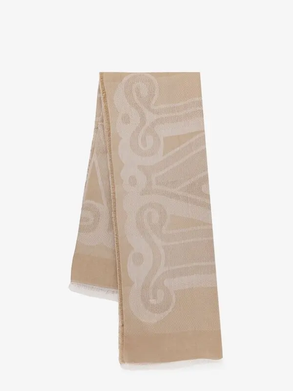 Max Mara Modal, Linen And Cotton Blend Scarf - Multicolor