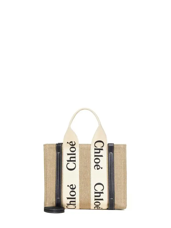 Chloé Small Woody Linen Tote Bag - Multicolor